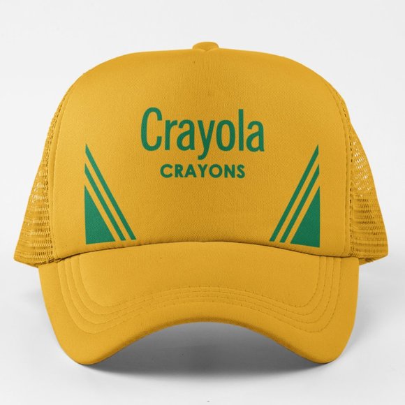 Accessories | New Crayola Crayons 1967 Box Foam Trucker Mesh Snapback Hat Golden Yellow | Poshmark